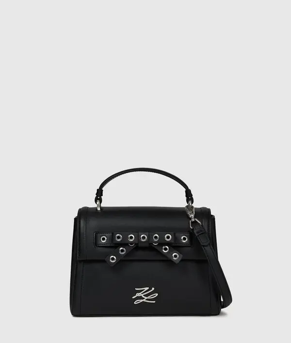 Karl Lagerfeld K/autograph Small Bow Top Handle Bag - Black Embellishment