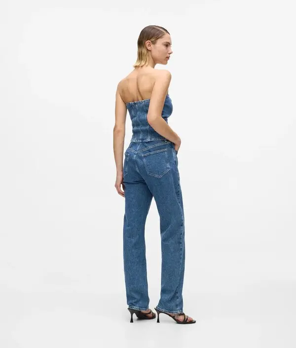 KL JEANS Jeans Tie Detail High-rise Straight Jeans