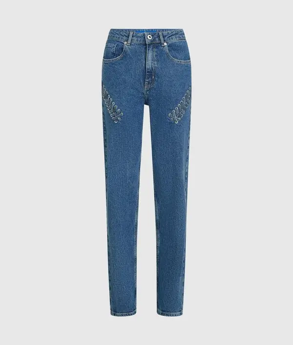KL JEANS Jeans Tie Detail High-rise Straight Jeans