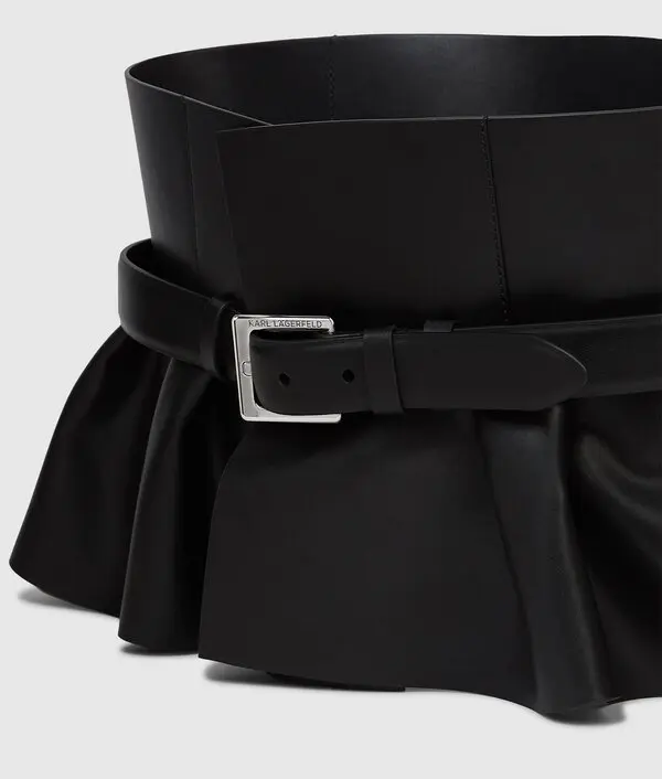 Karl Lagerfeld Leather Corset Peplum Belt