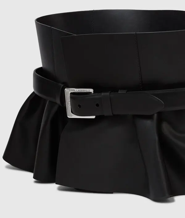 Karl Lagerfeld Leather Corset Peplum Belt