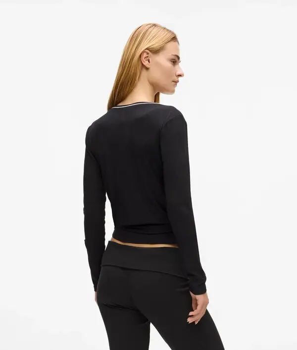 Karl Lagerfeld Signature Loungewear Wrap Top