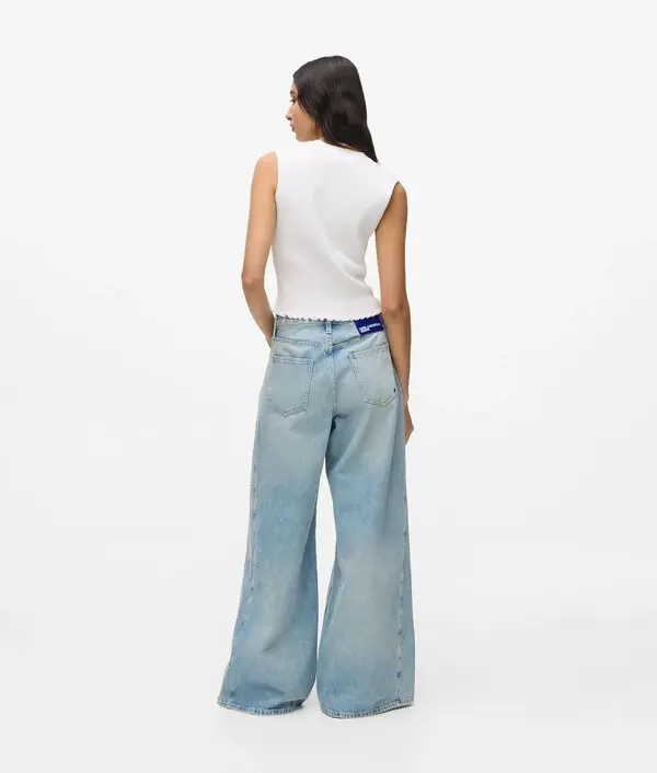 KL JEANS Jeans Low-rise Wide-leg Paneled Jeans