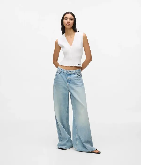 KL JEANS Jeans Low-rise Wide-leg Paneled Jeans