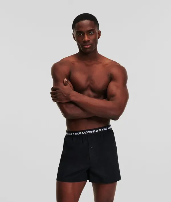 Karl Lagerfeld Logo Woven Boxer Shorts – 3 Pack