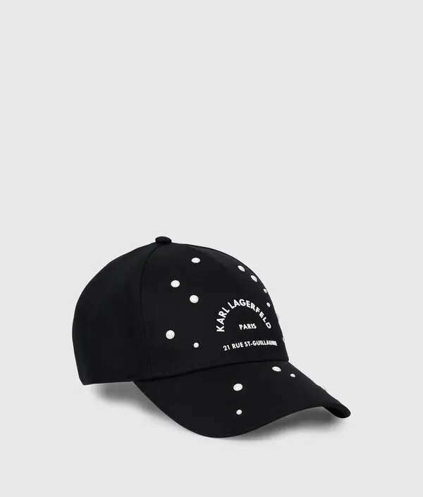 Karl Lagerfeld Rue St-guillaume Faux-pearl Cap - Black