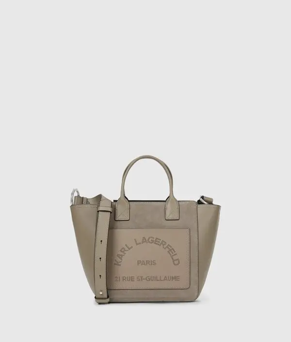 Karl Lagerfeld Small Suede Tote Bag - Ash Grey