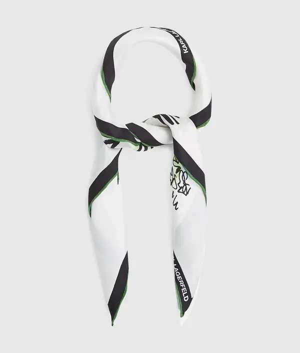 Karl Lagerfeld K/signature Villa De Vigie Scarf - White/black