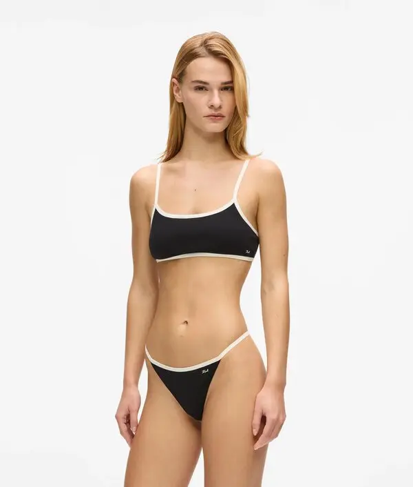 Karl Lagerfeld Signature Bandeau Bra - Black