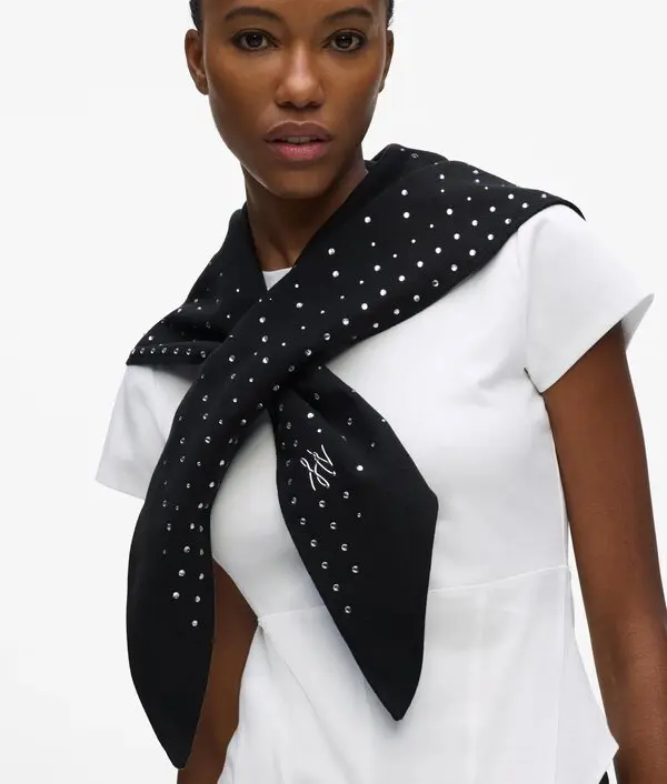 Karl Lagerfeld K/autograph Rhinestone Triangle Scarf