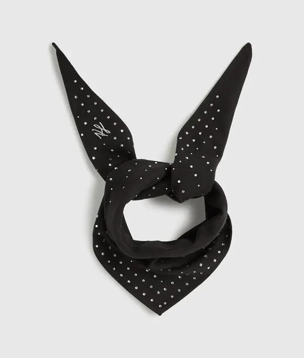 Karl Lagerfeld K/autograph Rhinestone Triangle Scarf - Black