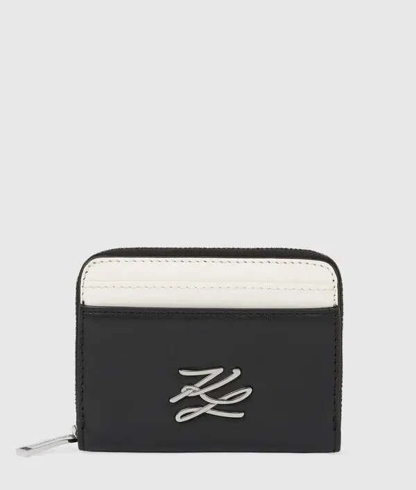 Karl Lagerfeld K/autograph Small Zip Wallet - Black/white