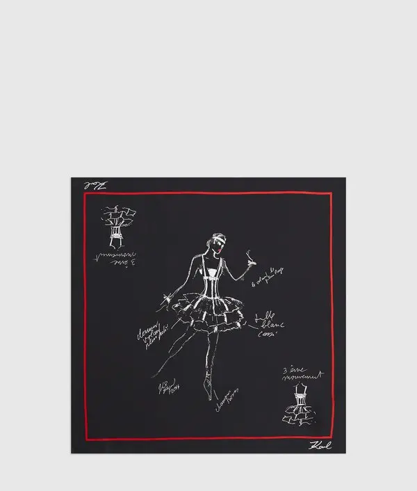 Karl Lagerfeld K/ballet Silk Scarf