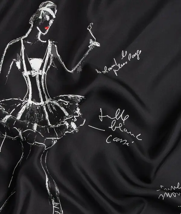 Karl Lagerfeld K/ballet Silk Scarf - Black