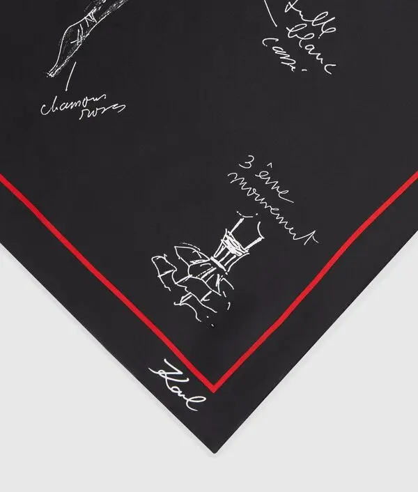 Karl Lagerfeld K/ballet Silk Scarf - Black