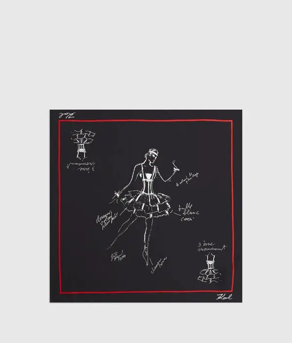 Karl Lagerfeld K/ballet Silk Scarf