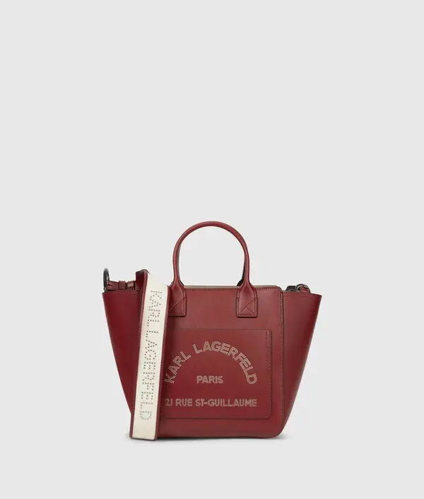 Karl Lagerfeld K/daily Small Pocket Tote Bag - Dark Cherry