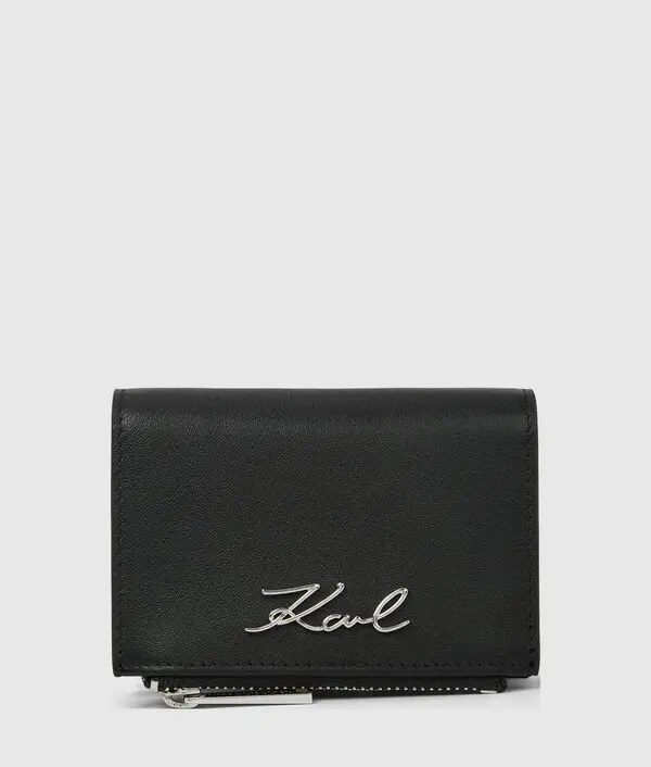 Karl Lagerfeld K/signature Bifold Wallet - Black-nickel