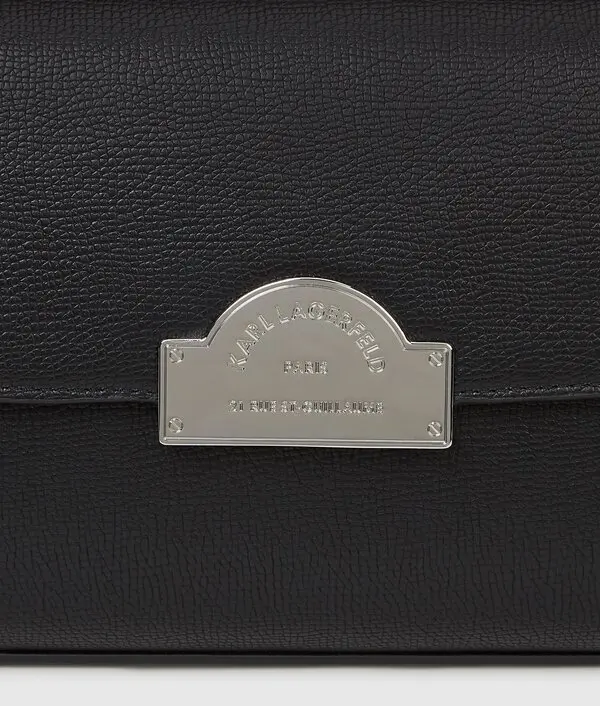 Karl Lagerfeld Rue St-guillaume Metal Crossbody Bag - Black