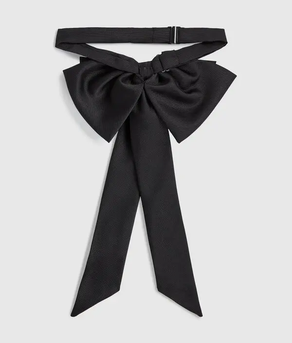 Karl Lagerfeld Oversized Bow Tie With Autograph Logo Pin