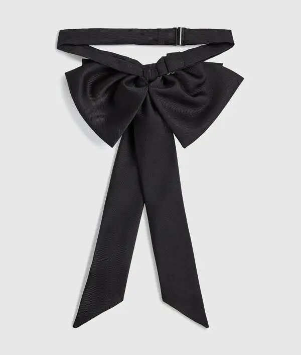 Karl Lagerfeld Oversized Bow Tie With Autograph Logo Pin