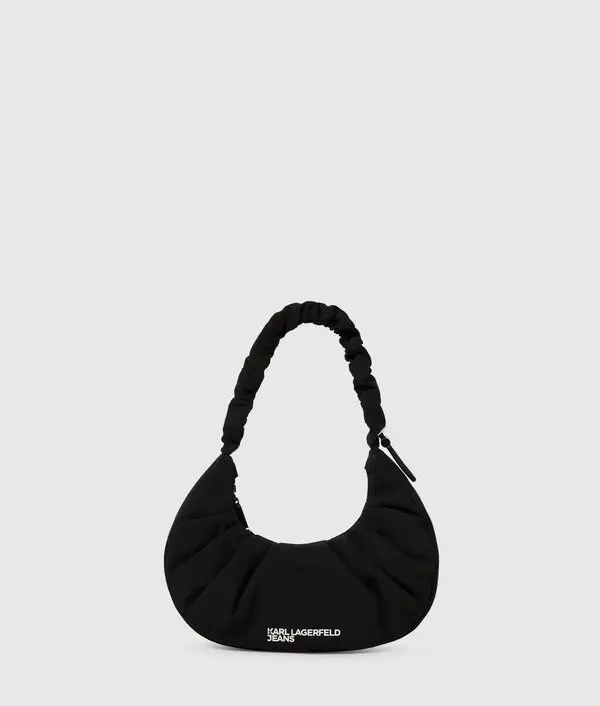 KL JEANS Gathered Small Hobo Bag - Black