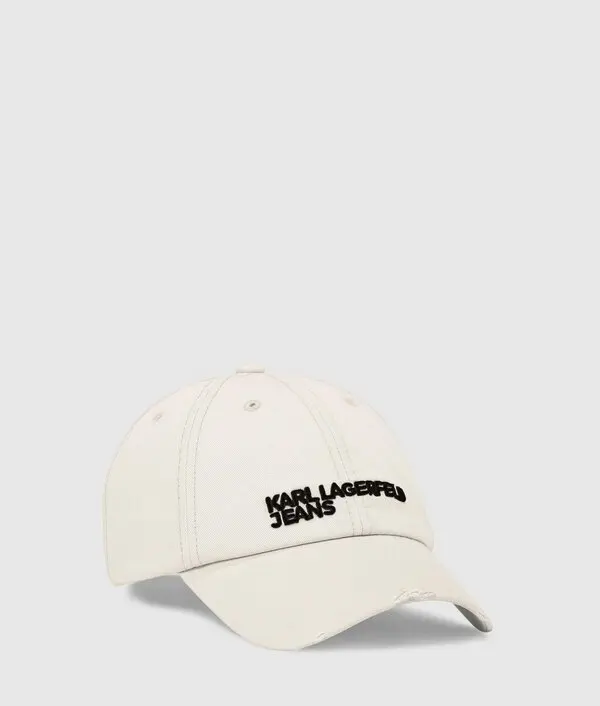KL JEANS Jeans Distressed Logo Baseball Cap - Vaporous Grey