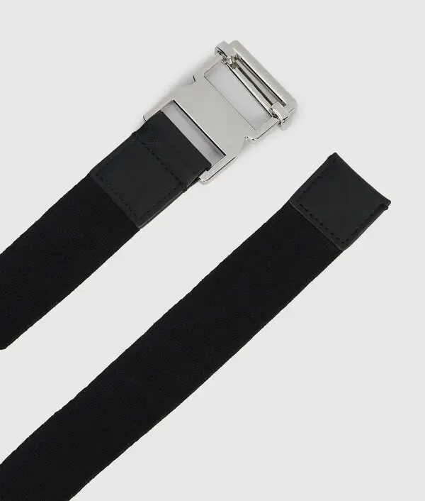 KL JEANS Jeans Textured Logo Webbing Belt - Black