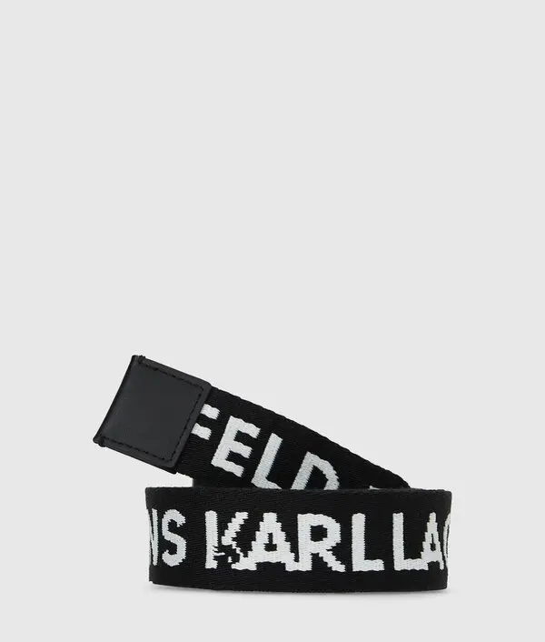 KL JEANS Jeans Textured Logo Webbing Belt - Black