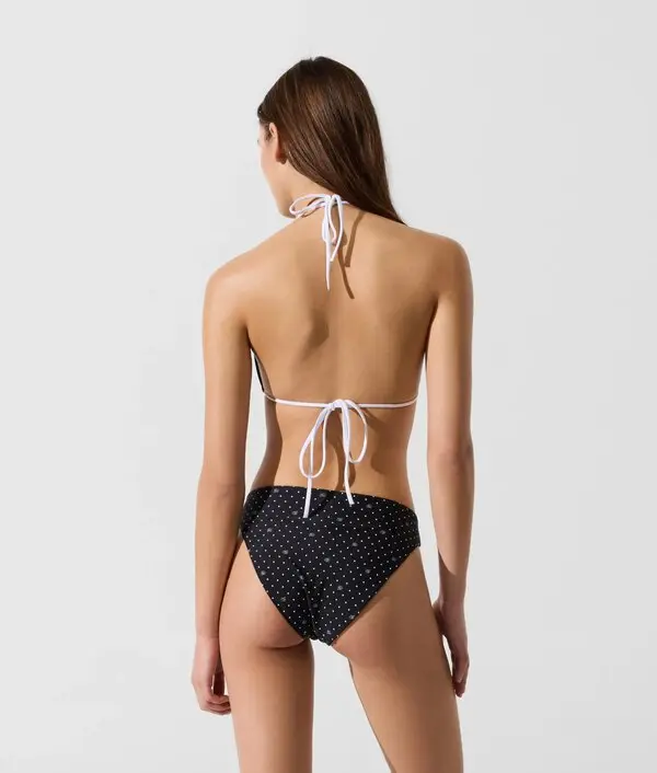 Karl Lagerfeld Polka Dot Cheeky Bikini Bottom