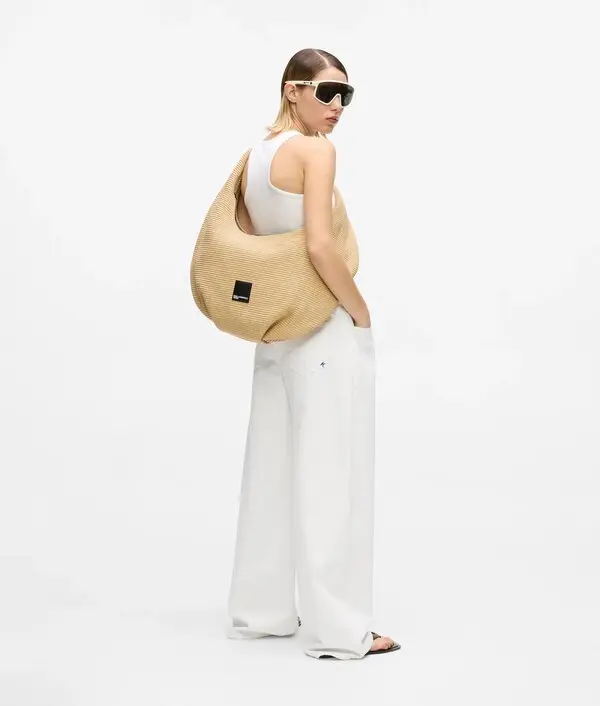 KL JEANS Woven Large Hobo Bag