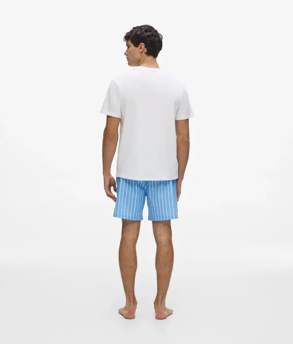 Karl Lagerfeld Striped Pajama Set With Embroidered Crest