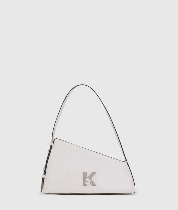 Karl Lagerfeld Geo High-shine Shoulder Bag - Off White