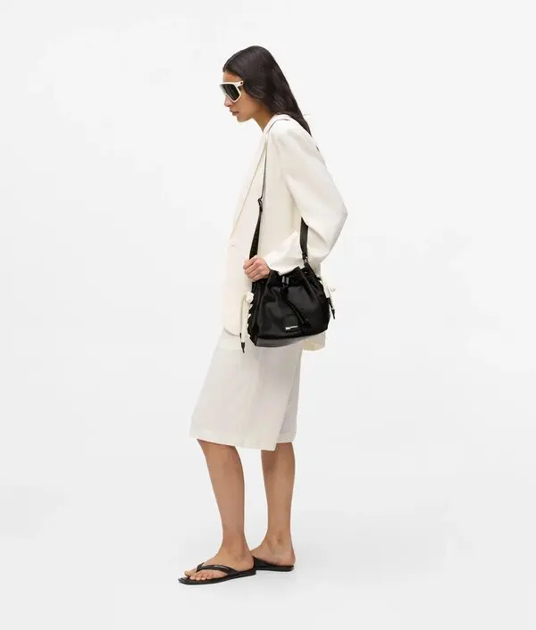 KL JEANS Nylon Lace-up Bucket Bag