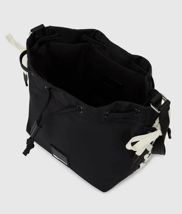 KL JEANS Nylon Lace-up Bucket Bag