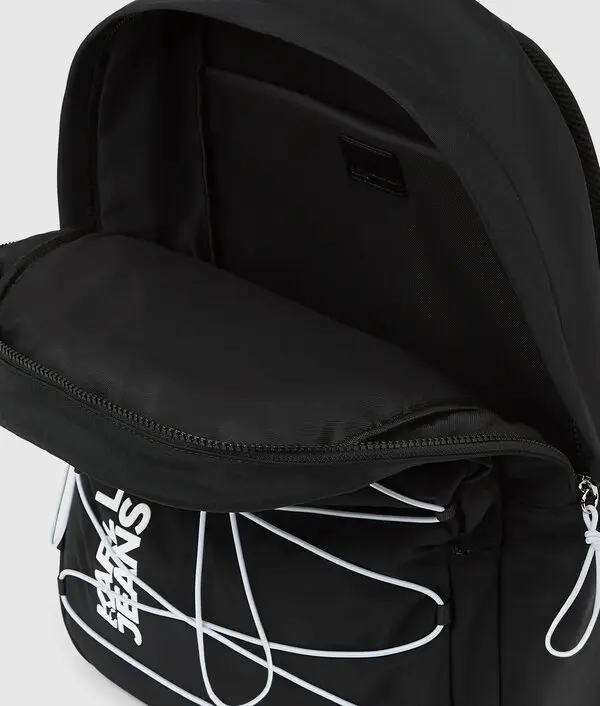 KL JEANS Utility Backpack With Drawstring Detail And Logo - Black