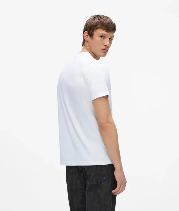 KL JEANS Slim Striped Logo T-shirt - White