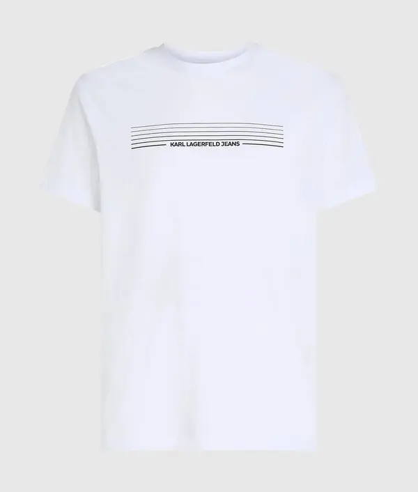 KL JEANS Slim Striped Logo T-shirt - White