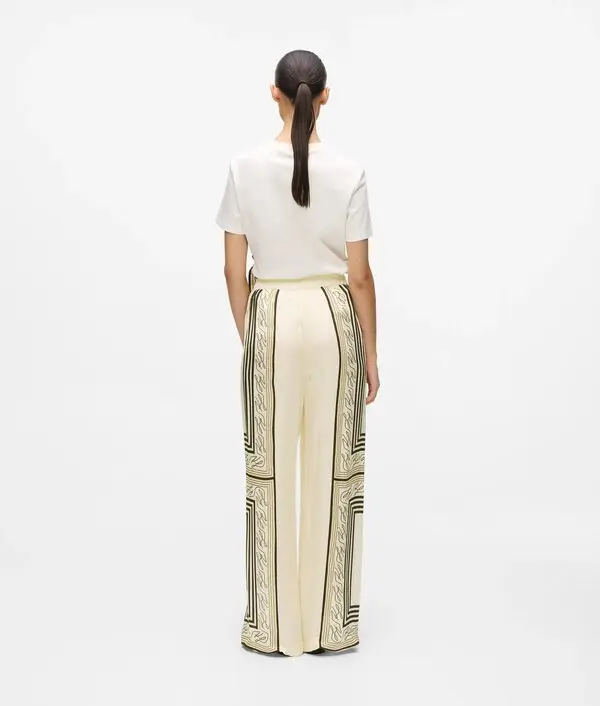 Karl Lagerfeld Scarf Print Wide-leg Pajama Pants