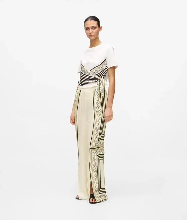Karl Lagerfeld Scarf Print Wide-leg Pajama Pants - Pristine
