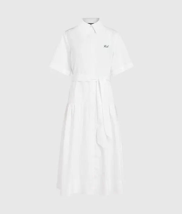 Karl Lagerfeld Midi Shirt Dress In Organic Cotton