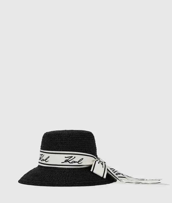 Karl Lagerfeld Signature Scarf Sun Hat