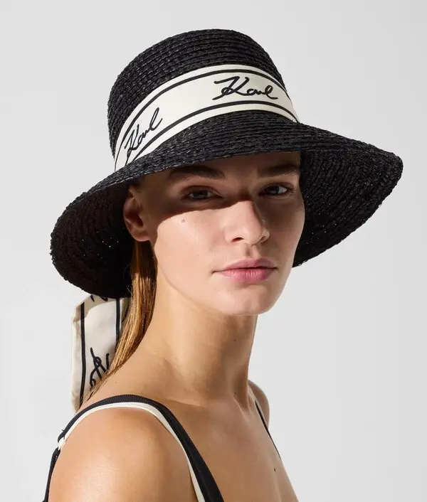 Karl Lagerfeld Signature Scarf Sun Hat