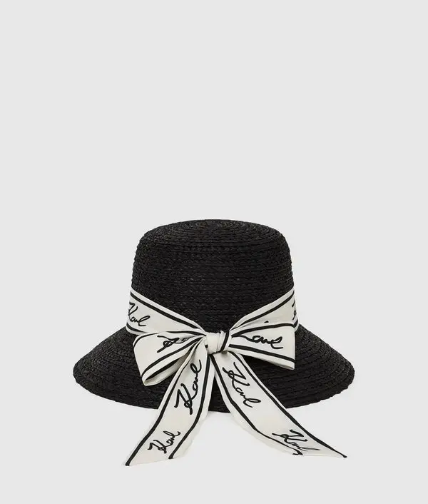 Karl Lagerfeld Signature Scarf Sun Hat