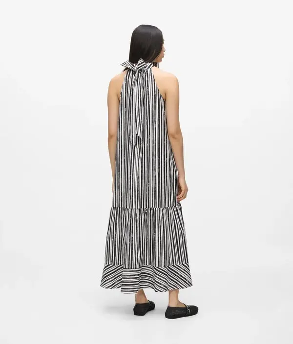 Karl Lagerfeld Striped Halterneck Maxi Dress