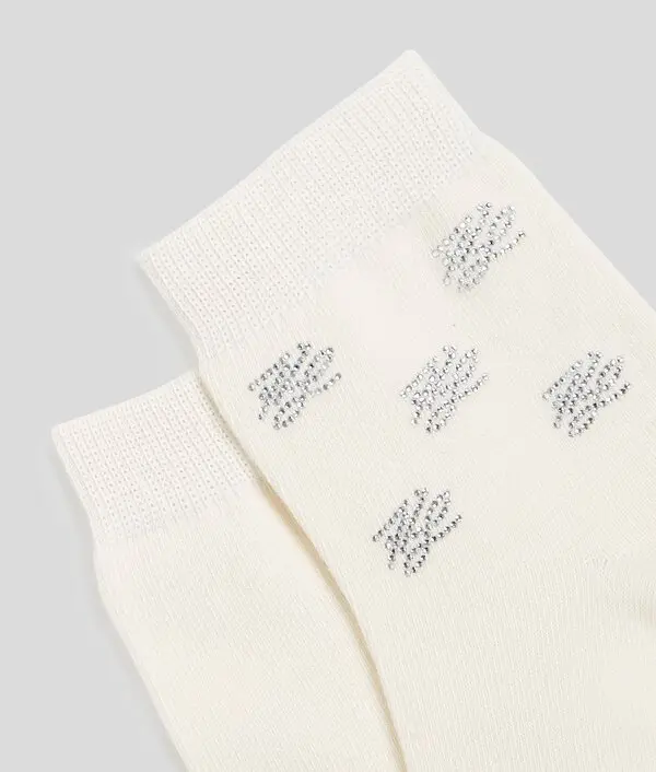 Karl Lagerfeld K/autograph Rhinestone Socks – 2-pack