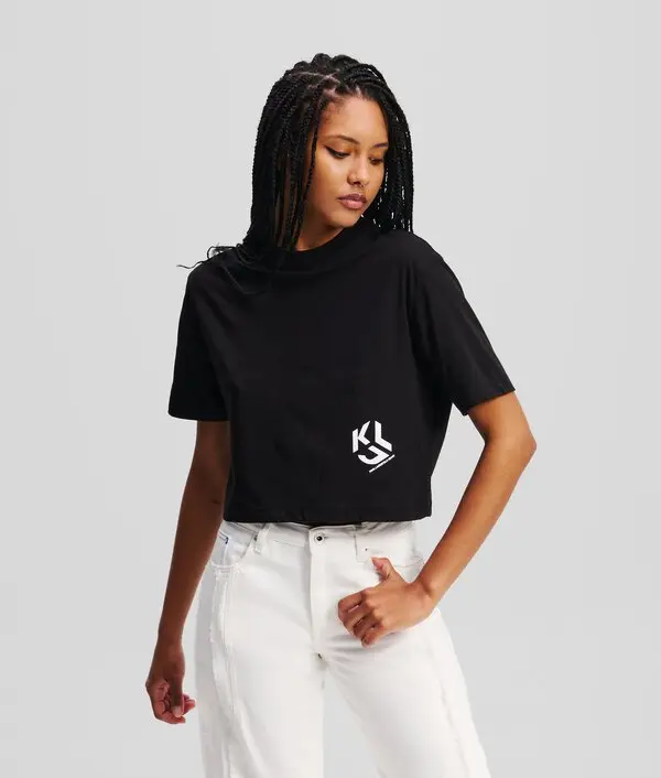 KL JEANS Jeans Monogram Cropped T-shirt - Black