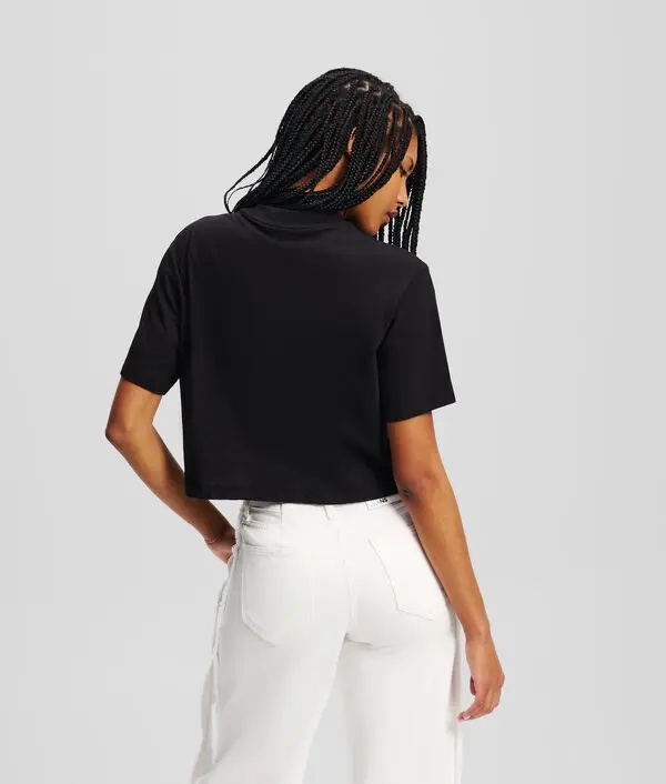 KL JEANS Jeans Monogram Cropped T-shirt - Black