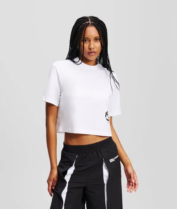 KL JEANS Jeans Monogram Cropped T-shirt - White