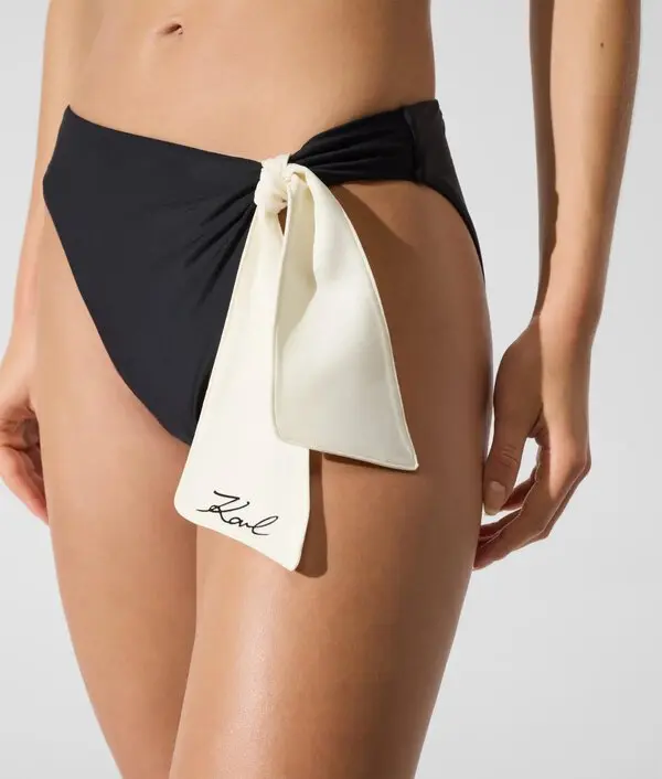 Karl Lagerfeld Signature Bow Bikini Bottoms
